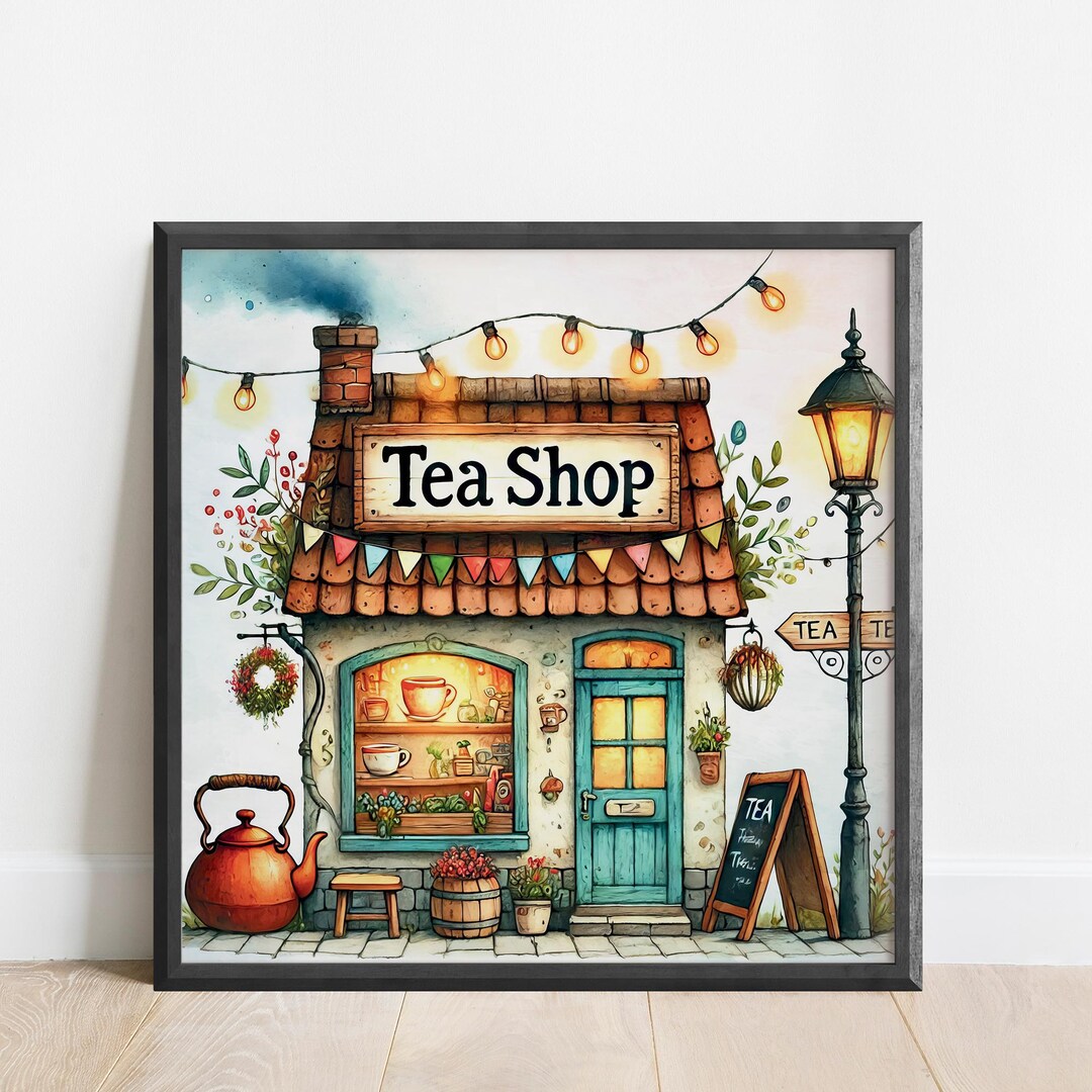 Tea Time Shop Kitchen Wall Art Print, Herbal Tea Cottagecore Decor, Tea ...