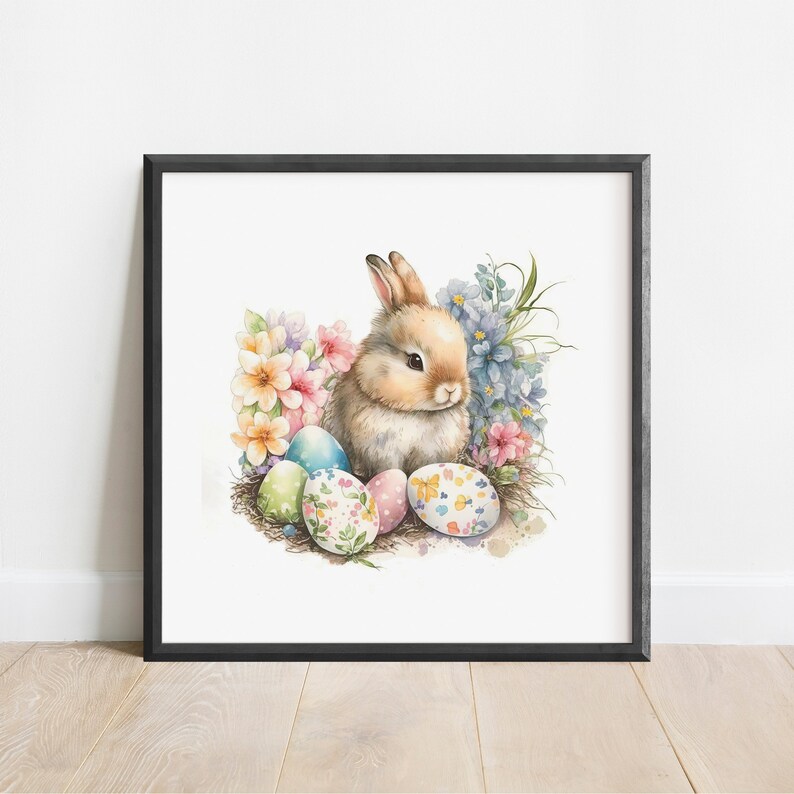 Easter Bunny Printable, Easter Wall Art, Easter Wall Decor, Easter Gift ...