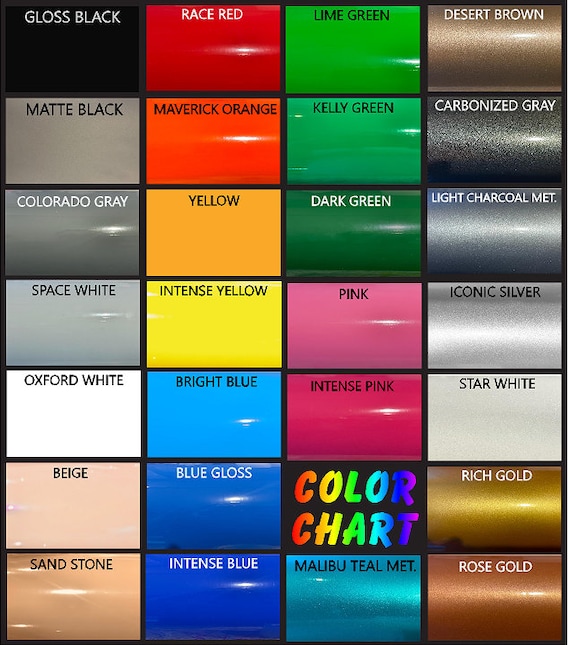 Ford Maverick Color Chart