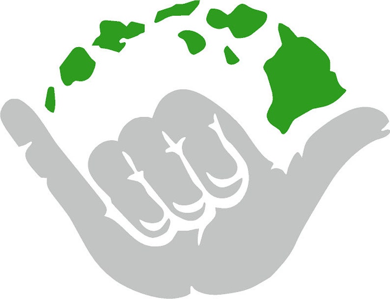 Shaka Sign Hawaiian Islands Decal Sticker 2 Color Vinyl - Etsy