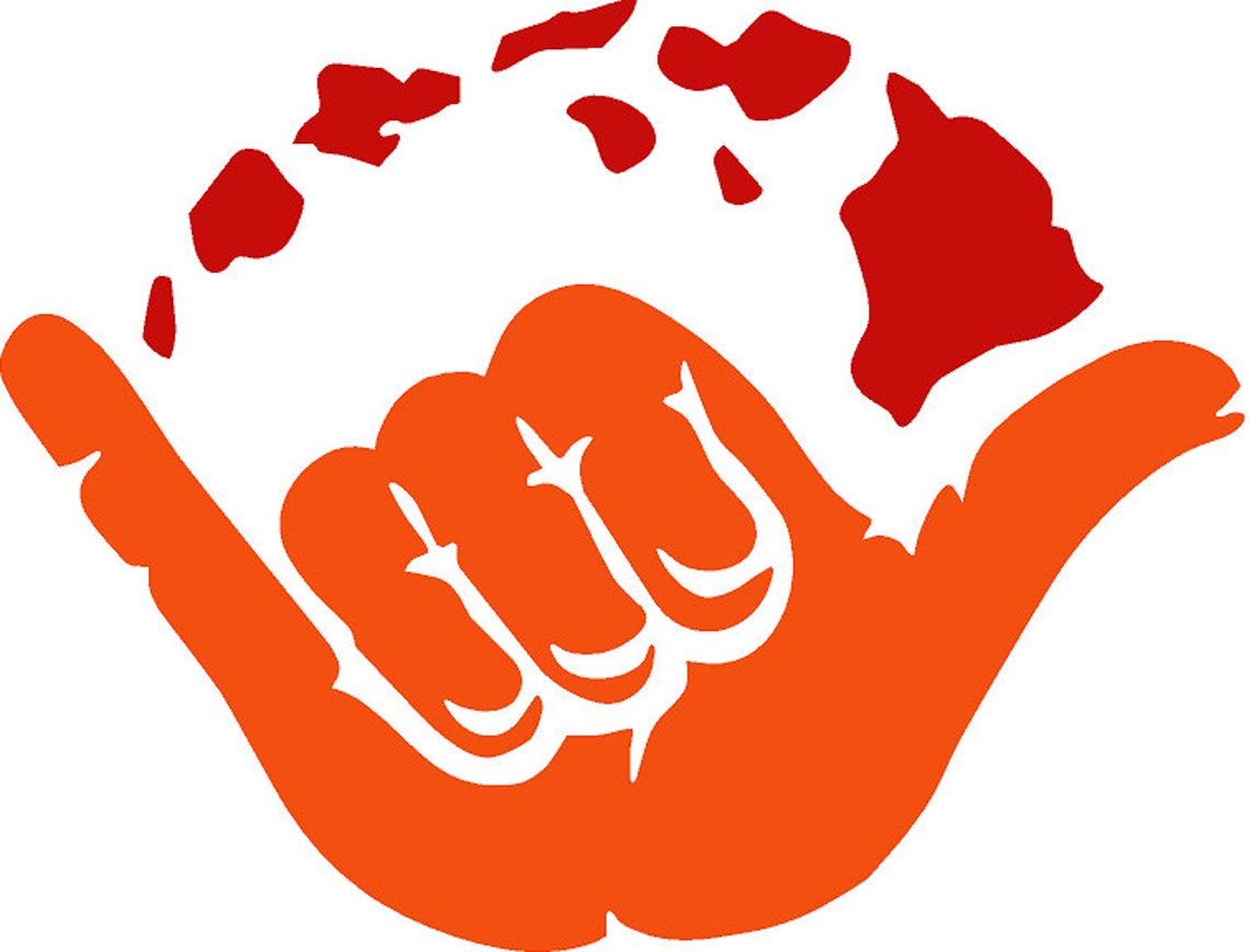 Shaka Sign Hawaiian Islands Decal Sticker 2 Color Vinyl - Etsy