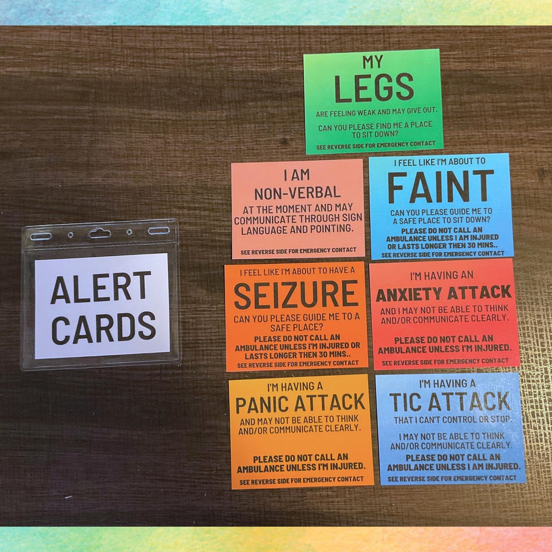 Disability/disorder Medical Alert Cards | Disability/disorder Awareness ...