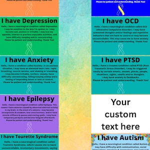 Disability/disorder Medical ID Card & Alert Cards | Disability/disorder ...