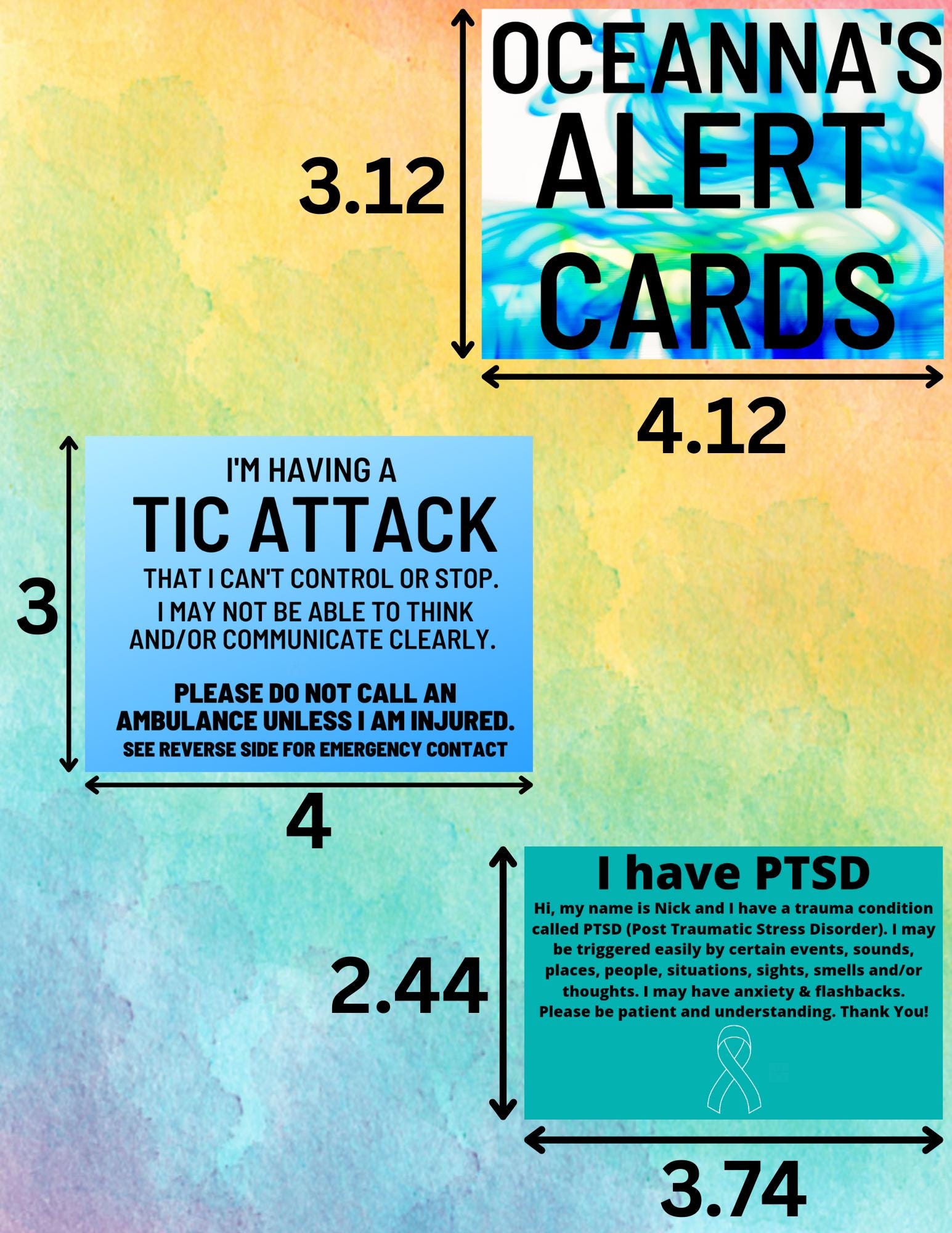 Disability/disorder Medical ID Card & Alert Cards | Disability/disorder ...