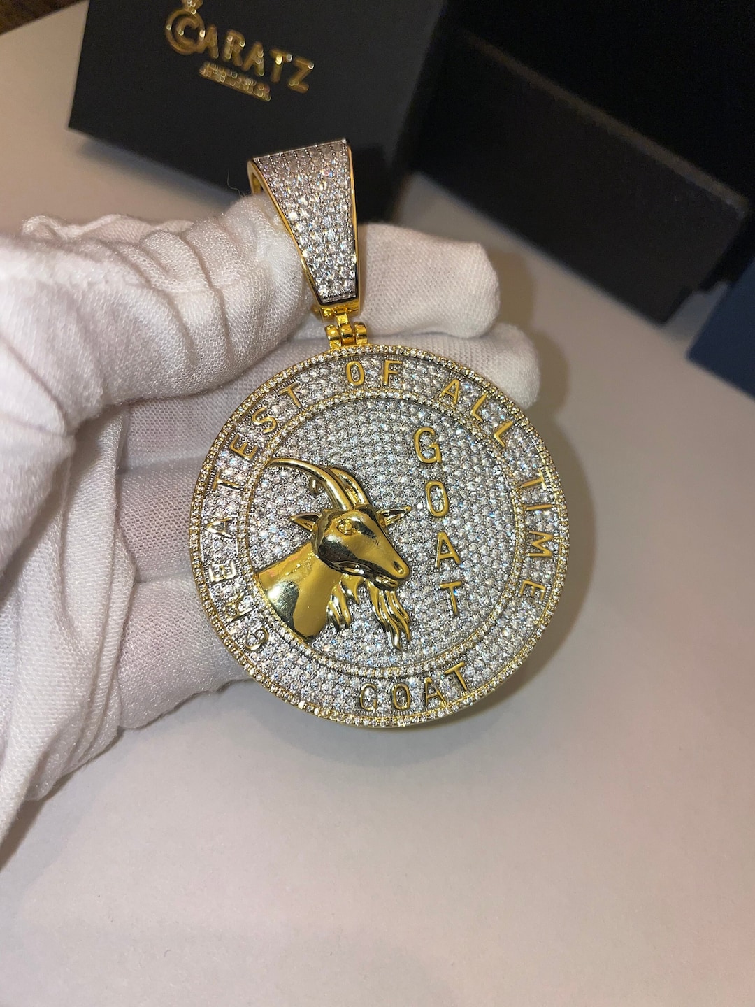 Lab Diamond Goat Pendant - Etsy