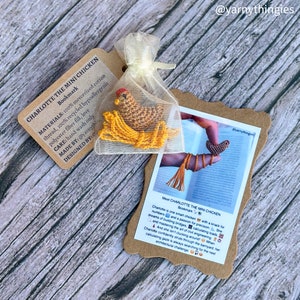 READY TO SHIP Mini Crochet Chicken Bookmark "charlotte" - Etsy