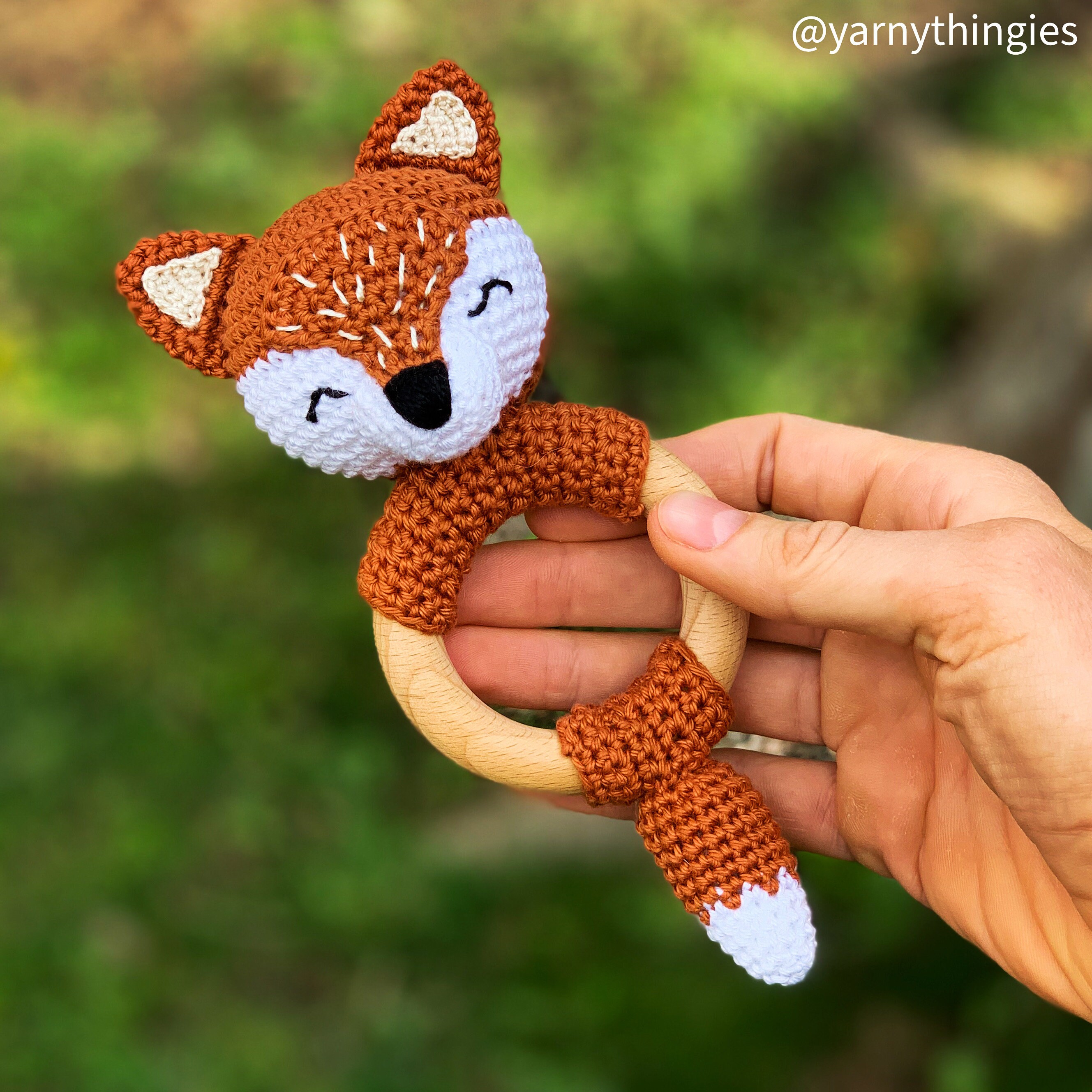 READY TO SHIP Crochet Fox Baby Rattle/teether lucy - Etsy