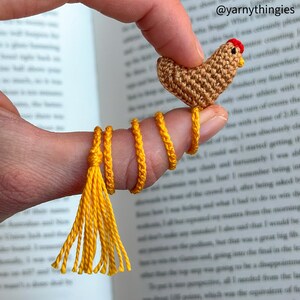 MADE TO ORDER Mini Crochet Chicken Bookmark "charlotte" (customizable ...