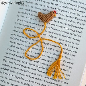 MADE TO ORDER Mini Crochet Chicken Bookmark "charlotte" (customizable ...