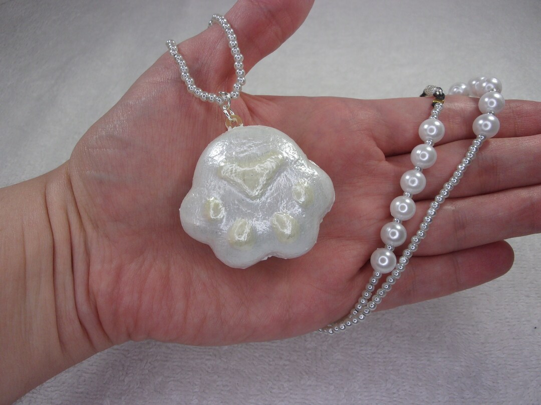 Handmade Squishy Paw Pearl Neckless - Etsy