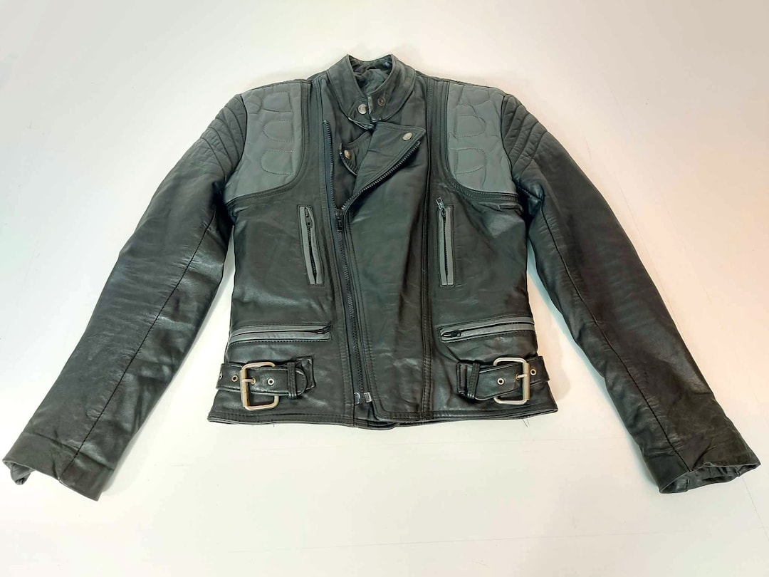 Vintage 1980s Authentic Motorcycle Leather Riding Jacket XS - Etsy