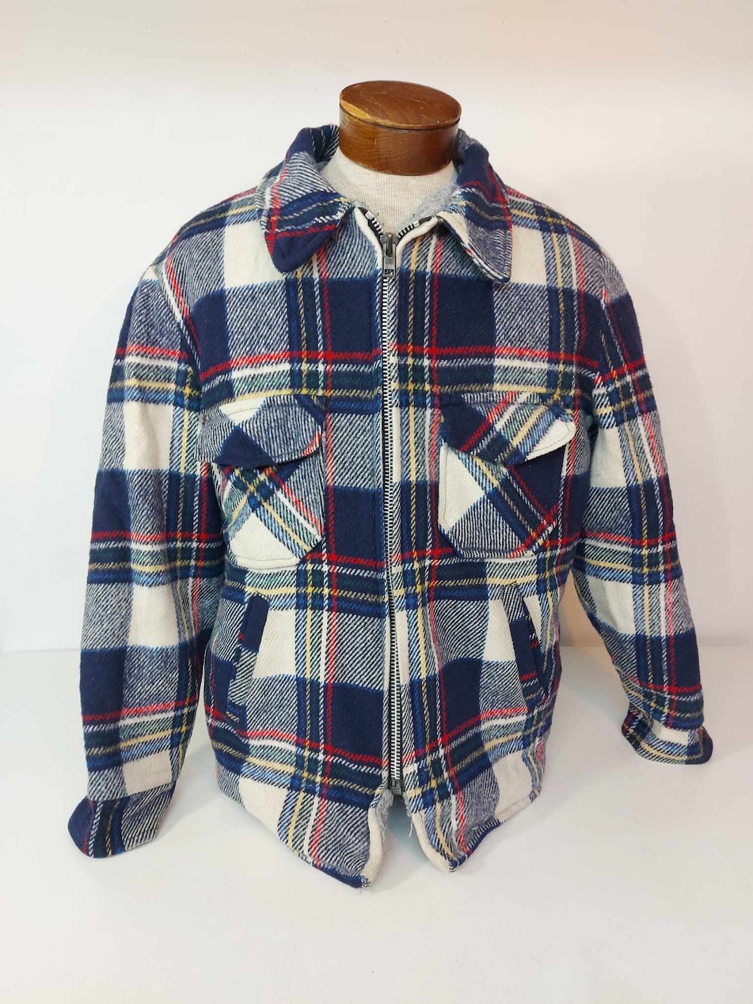 Vintage 1990s Blue Plaid Lumber Jacket - Etsy