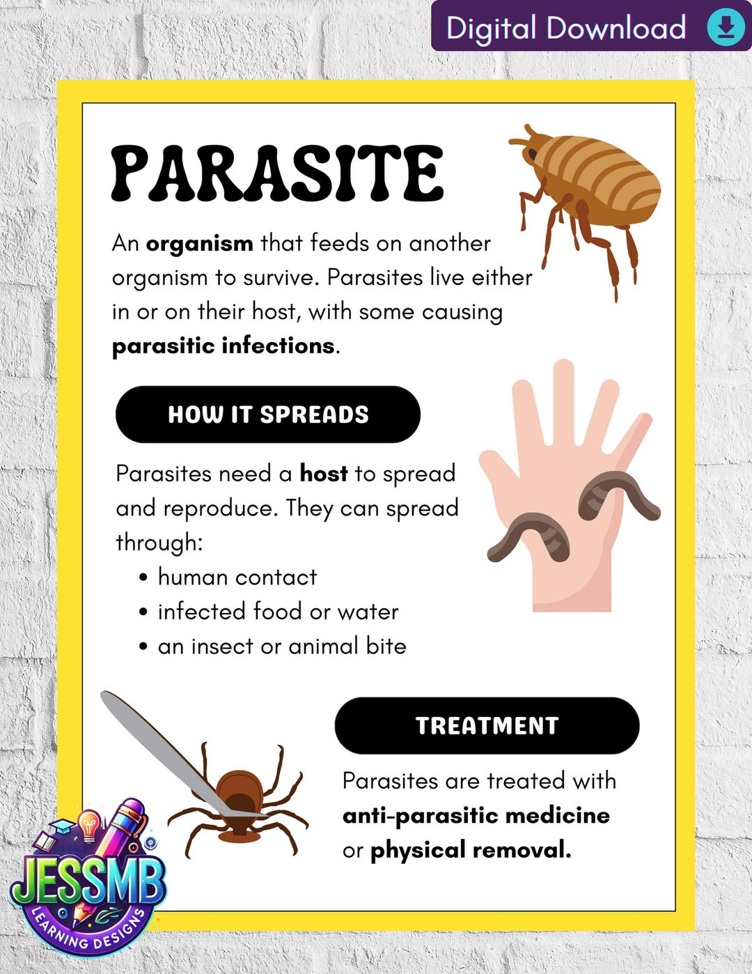 Pathogens Anchor Chart Parasite Science Classroom Poster Instant ...
