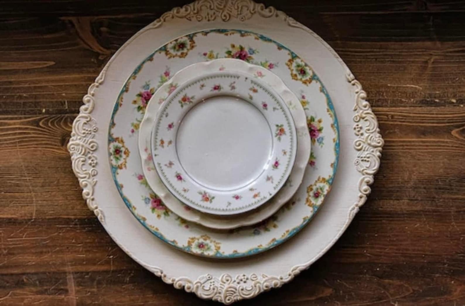 4 Mismatched China Plates, Bulk Vintage Dishes, Plate Wall Decor - Etsy