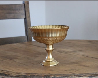 Gold Compote Bowl Gold Compote Vase Pedestal Vase Wedding - Etsy