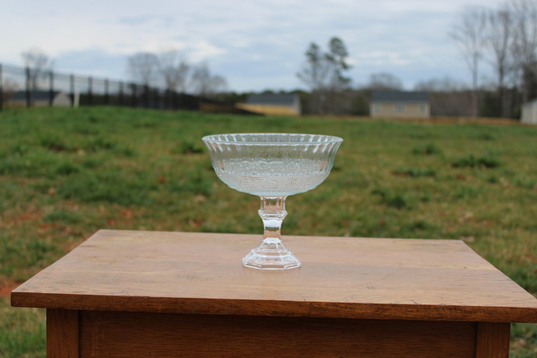 Clear Compote Bowl, Clear Compote Vase, Pedestal Vase, Wedding ...