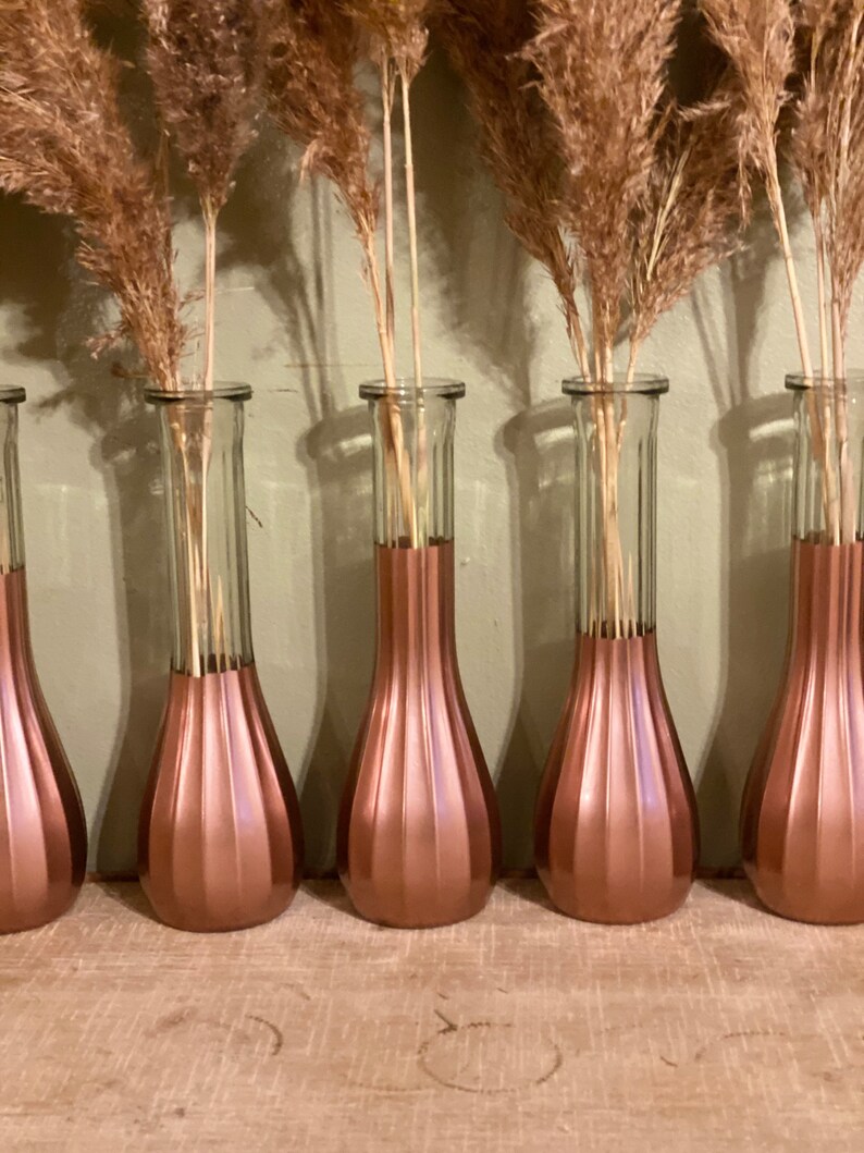 Rose Gold Bud Vase Dipped Rose Gold Bud Vase Set of 6 - Etsy
