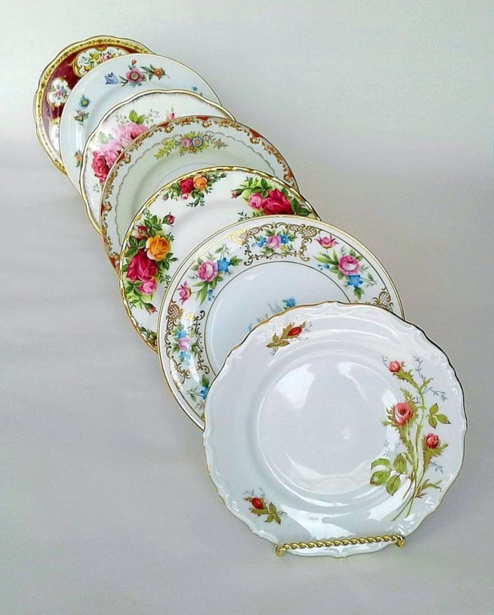 4 Mismatched China Plates, Bulk Vintage Dishes, Plate Wall Decor - Etsy