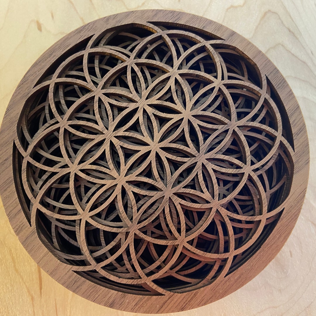 12 Flower of Life Coasters in Natural Walnut Wood - Etsy