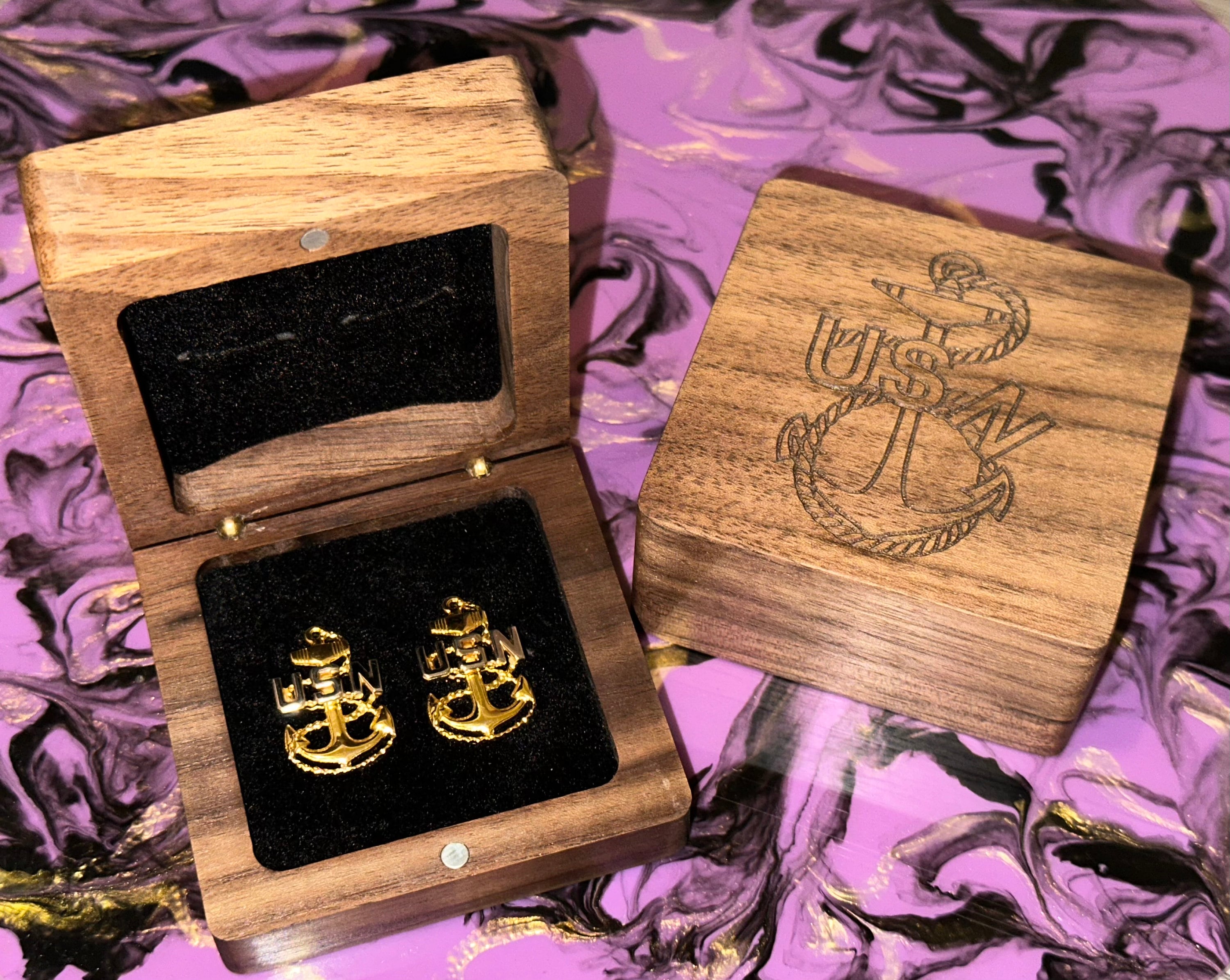 Vintage Rustic Black Walnut Anchors Box - Etsy