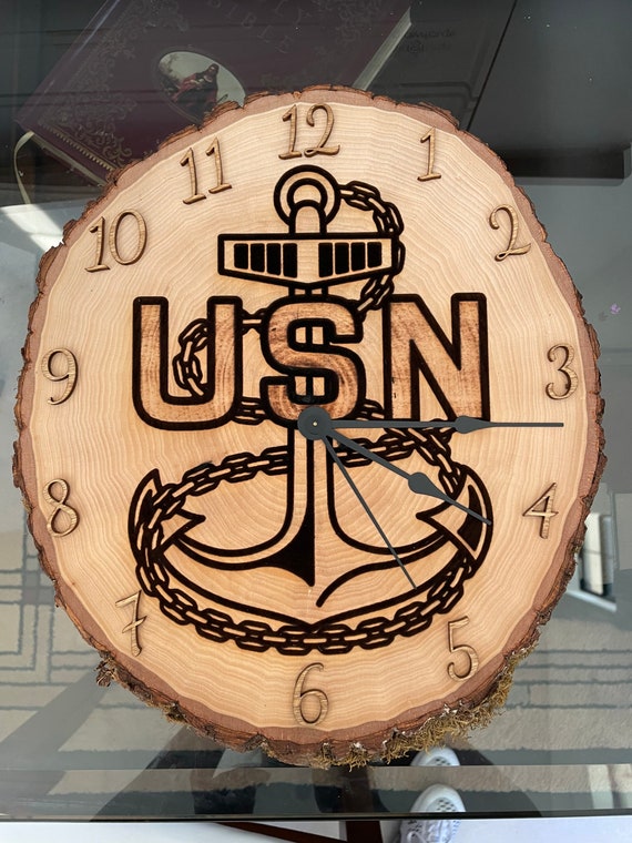 Handmade. Navy Chief Clock | Etsy