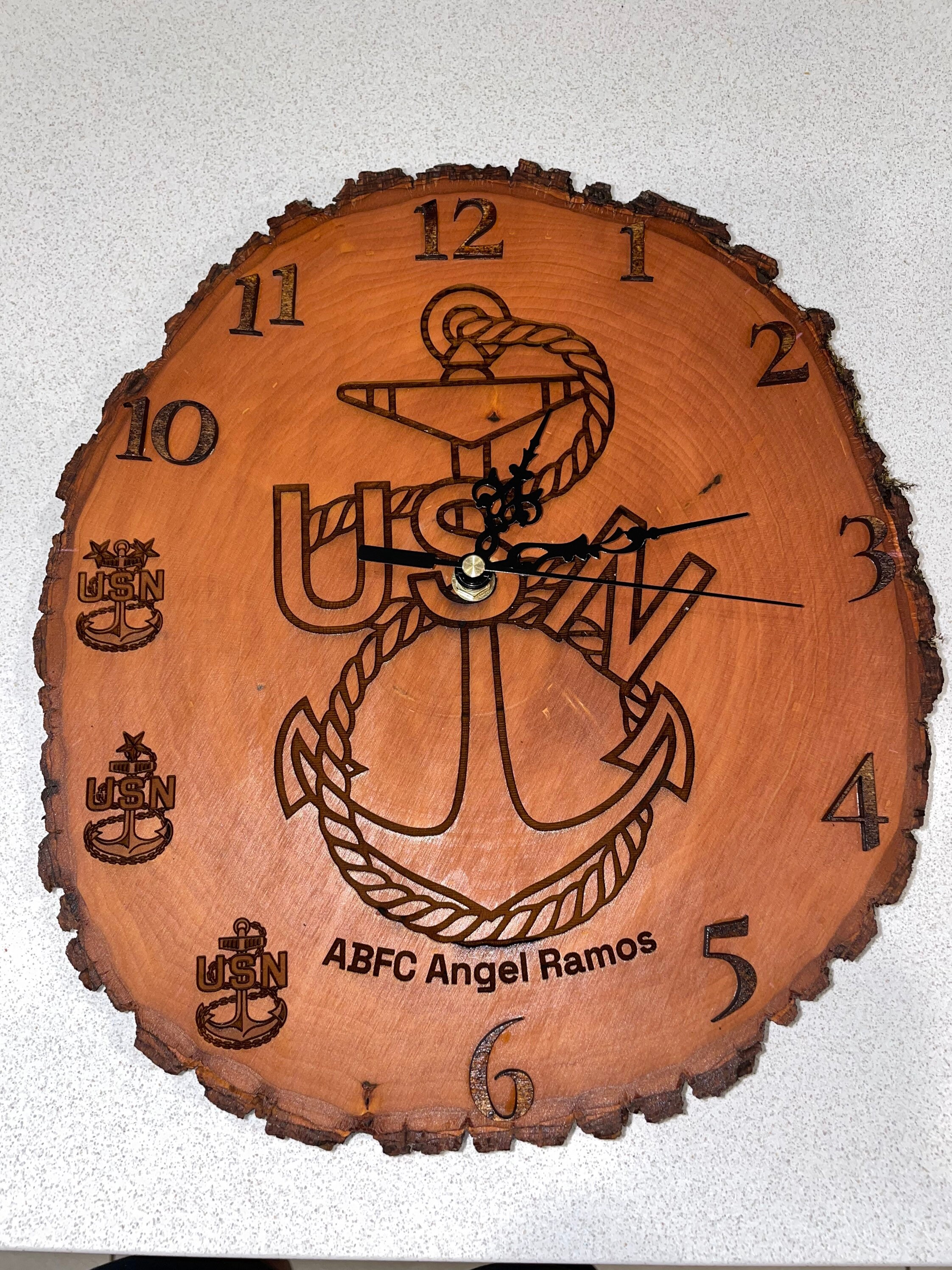 Handmade. Navy Chief Clock | Etsy