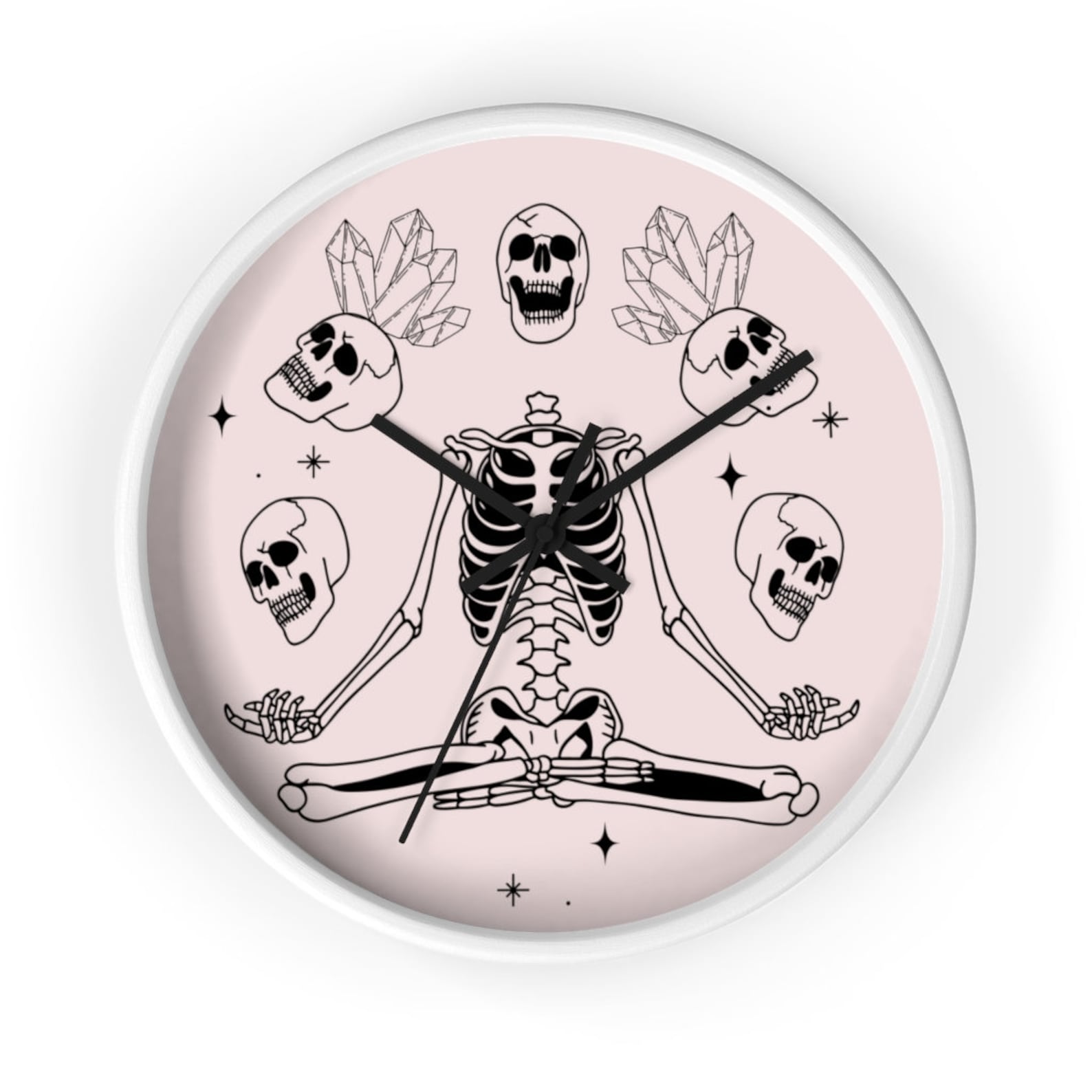 Edgy Wall Decor / Skeleton Meditating Clock / Door Room Decor - Etsy