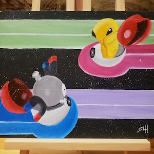 Framed Pokemon Trainer Card Switch Original Canvas Painting - Etsy