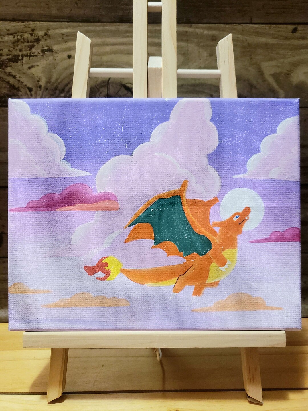 Framed Pokemon Charizard 151 Original Canvas Painting - Etsy