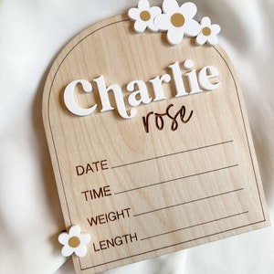 Flower Birth Announcement Sign | Flower Birth Stats Sign | Baby ...
