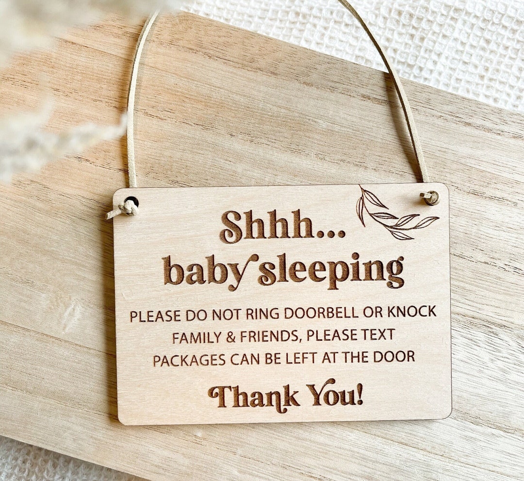 Sleeping Baby Sign | Do Not Disturb Doorbell Sign | Don't Ring Doorbell ...