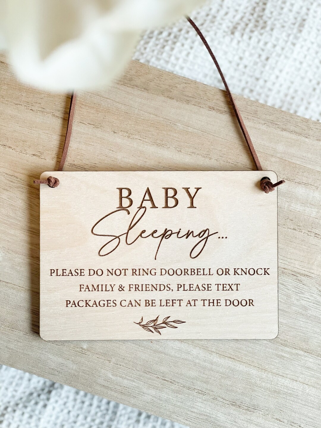 Sleeping Baby Sign | Laser Engraved Birch Wood, Do Not Disturb - Etsy