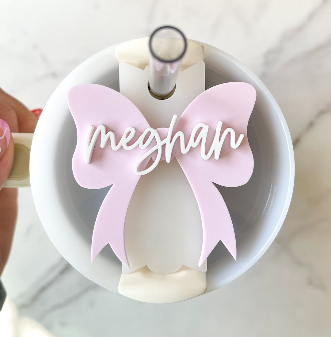 Coquette Stanley Name Plate | Bow Stanley Topper | Personalized Stanley ...