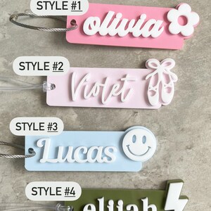 Backpack Name Tag Acrylic Keychain Retro Name Keychain Personalized ...