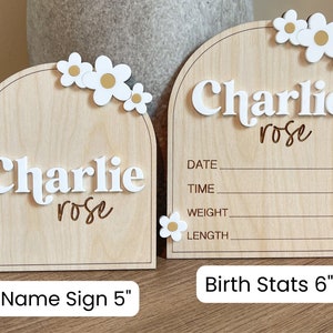 Flower Birth Announcement Sign | Flower Birth Stats Sign | Baby ...