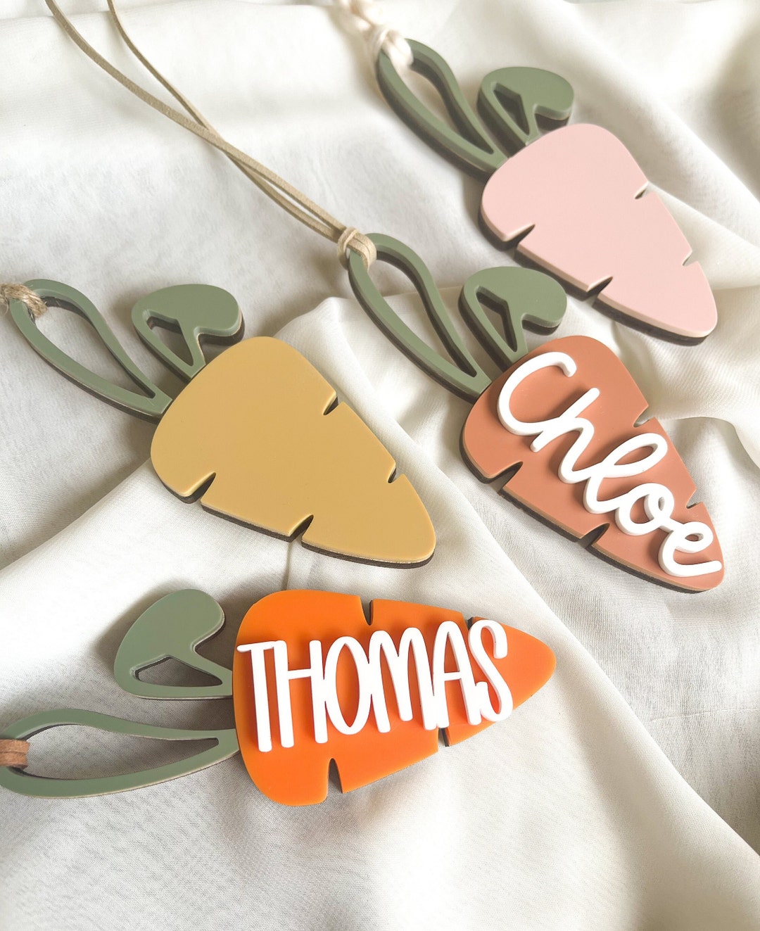 Personalized Easter Basket Tag Easter Basket Name Tag Bunny Carrot ...