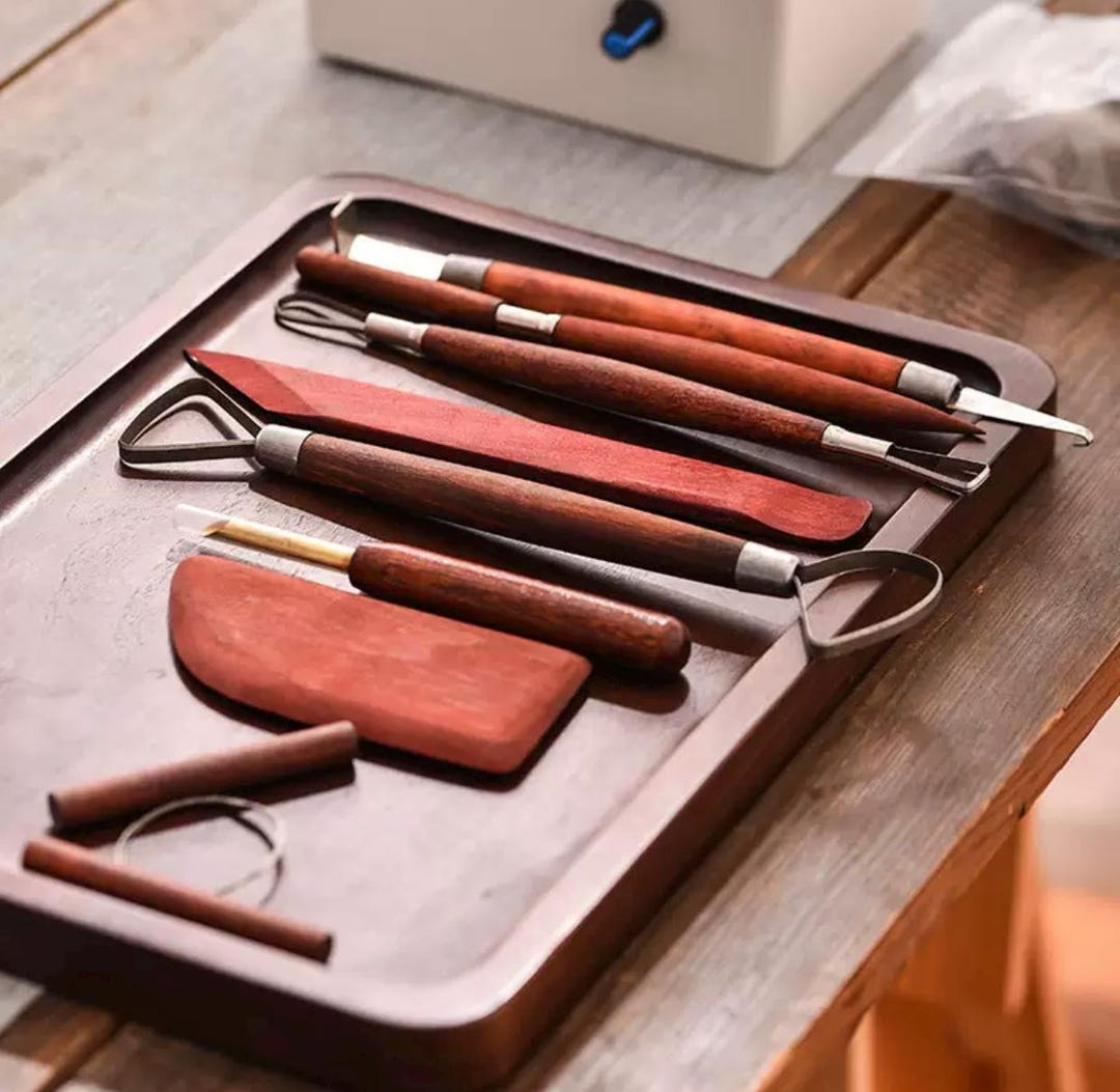 8-piece Clay Shaping Tool Set | Steel Needle, Scraper, Cutting, and ...