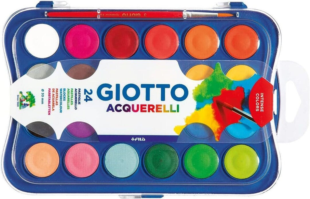 Giotto Watercolour Blocks Set ( 12/24/36 Piece Set. ) Vibrant Palette ...