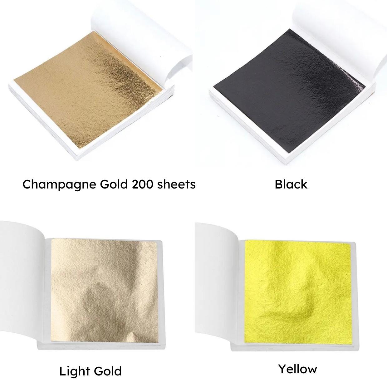 9x9cm 100 Sheets Gold Leaf 22 Colors, Thin Gold Foil Metal Leaf ...