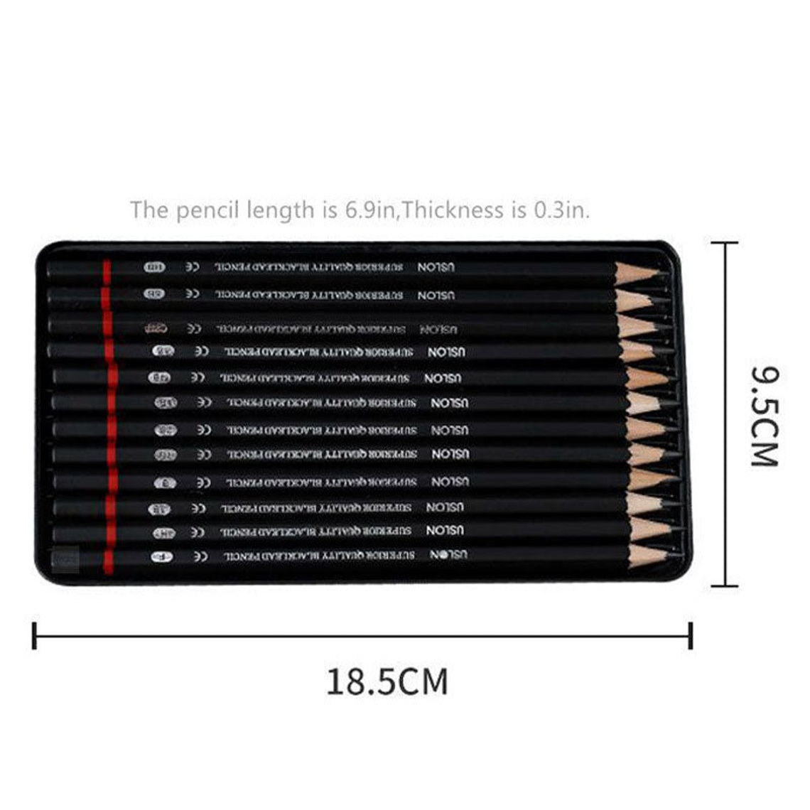 12pcs (2H-8B) Graphite Pencil for Drawing/shading Professional ...