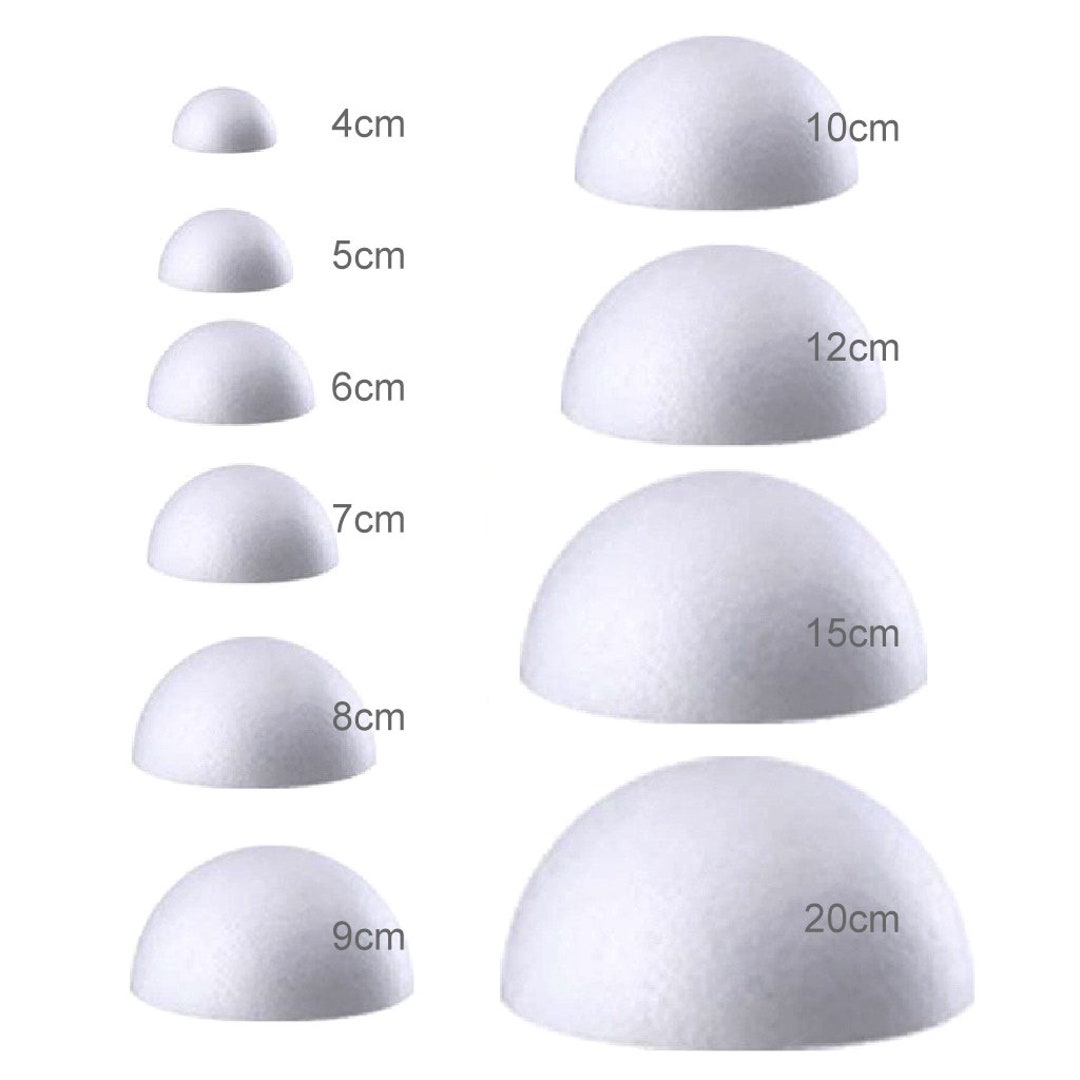 Half Round Solid Polystyrene Styrofoam Foam Balls for DIY for Wedding ...