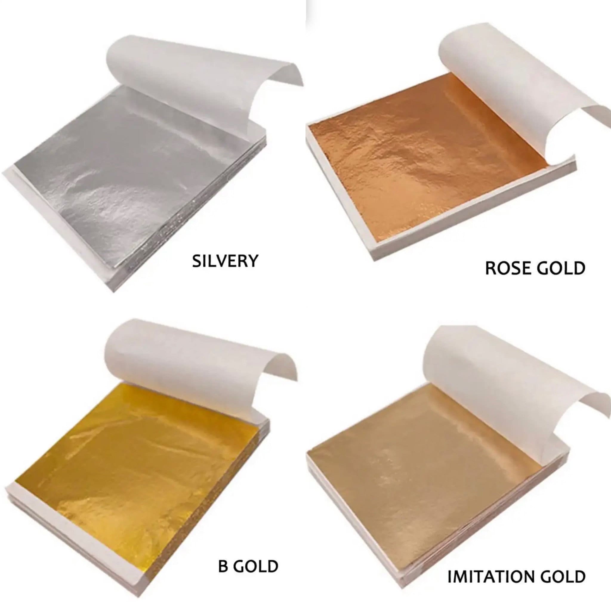 100 Sheets/ 8.5x8.5cm Imitation Gold Leaf Thin Gold Foil Sheets, Metal ...