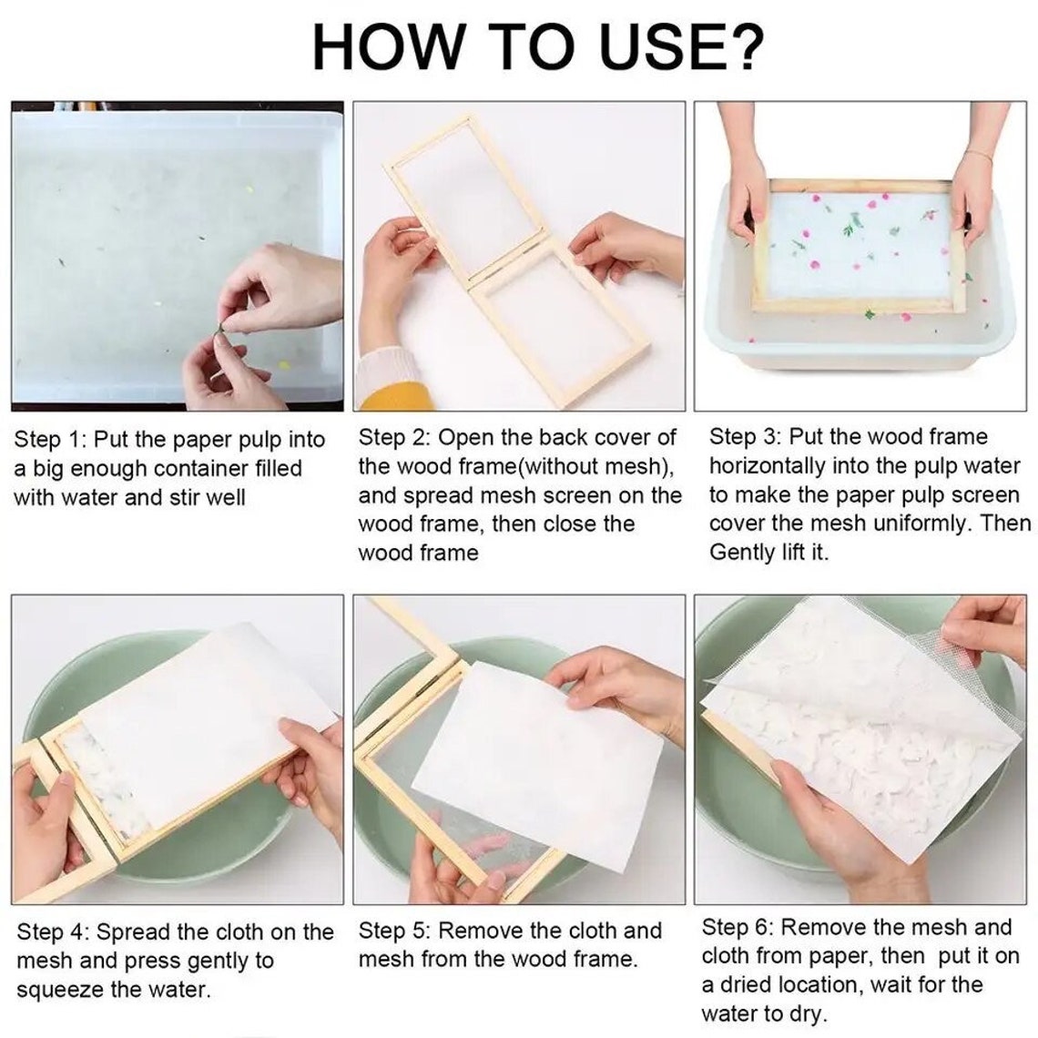 DIY Paper Making Frame, Handcrafted Paper Craft Tool, Homemade Paper ...