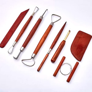 8-piece Clay Shaping Tool Set | Steel Needle, Scraper, Cutting, and ...