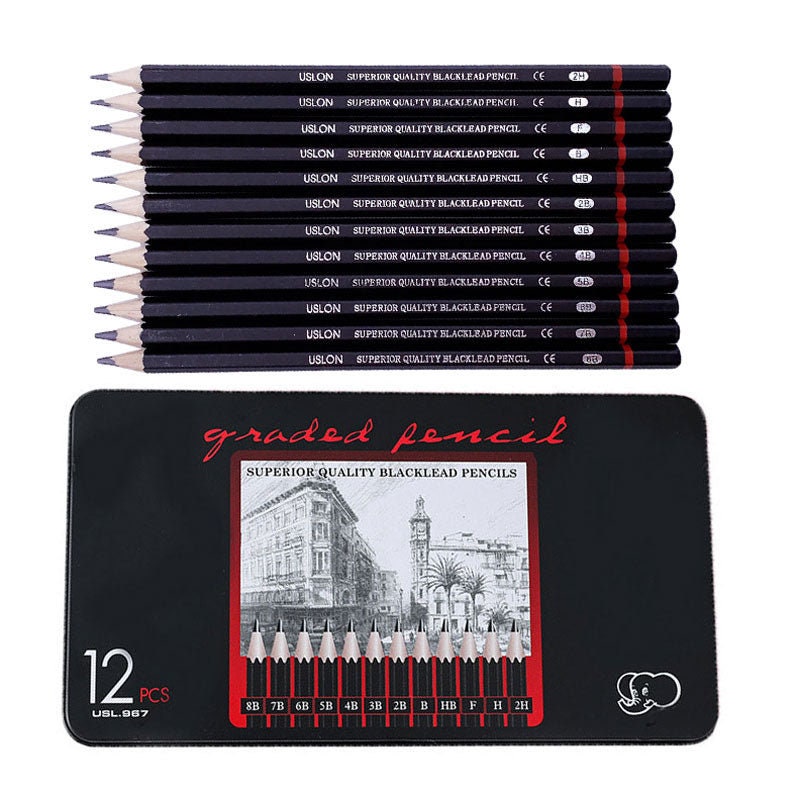 12pcs (2H-8B) Graphite Pencil for Drawing/shading Professional ...