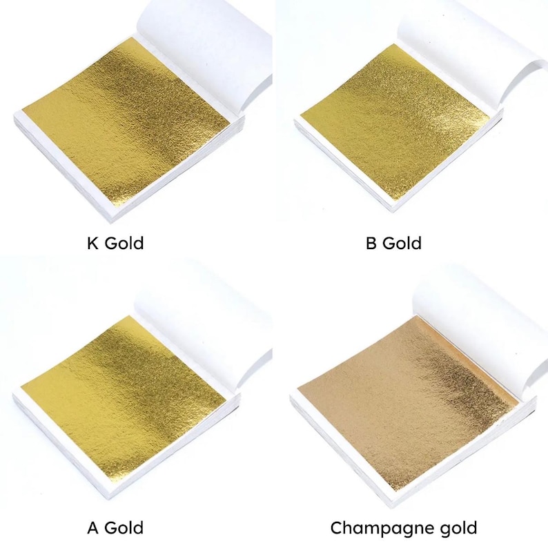 9x9cm 100 Sheets Gold Leaf 22 Colors, Thin Gold Foil Metal Leaf ...
