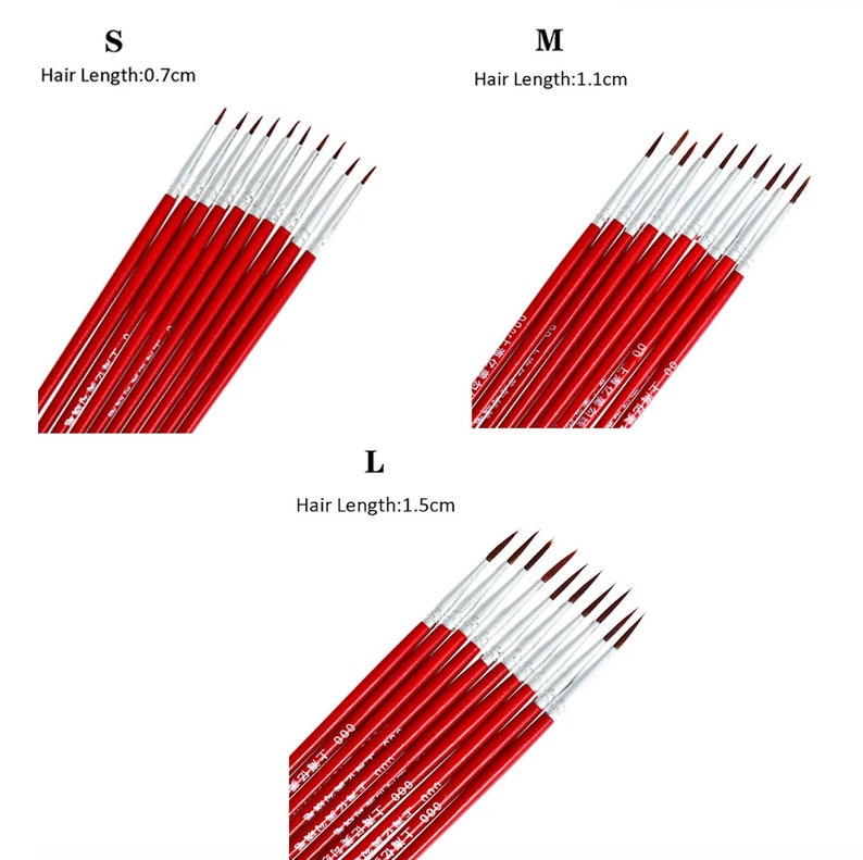 10pcs/set Fine Line Paint Brushes, Detail Painting Brushes, Fine Point ...