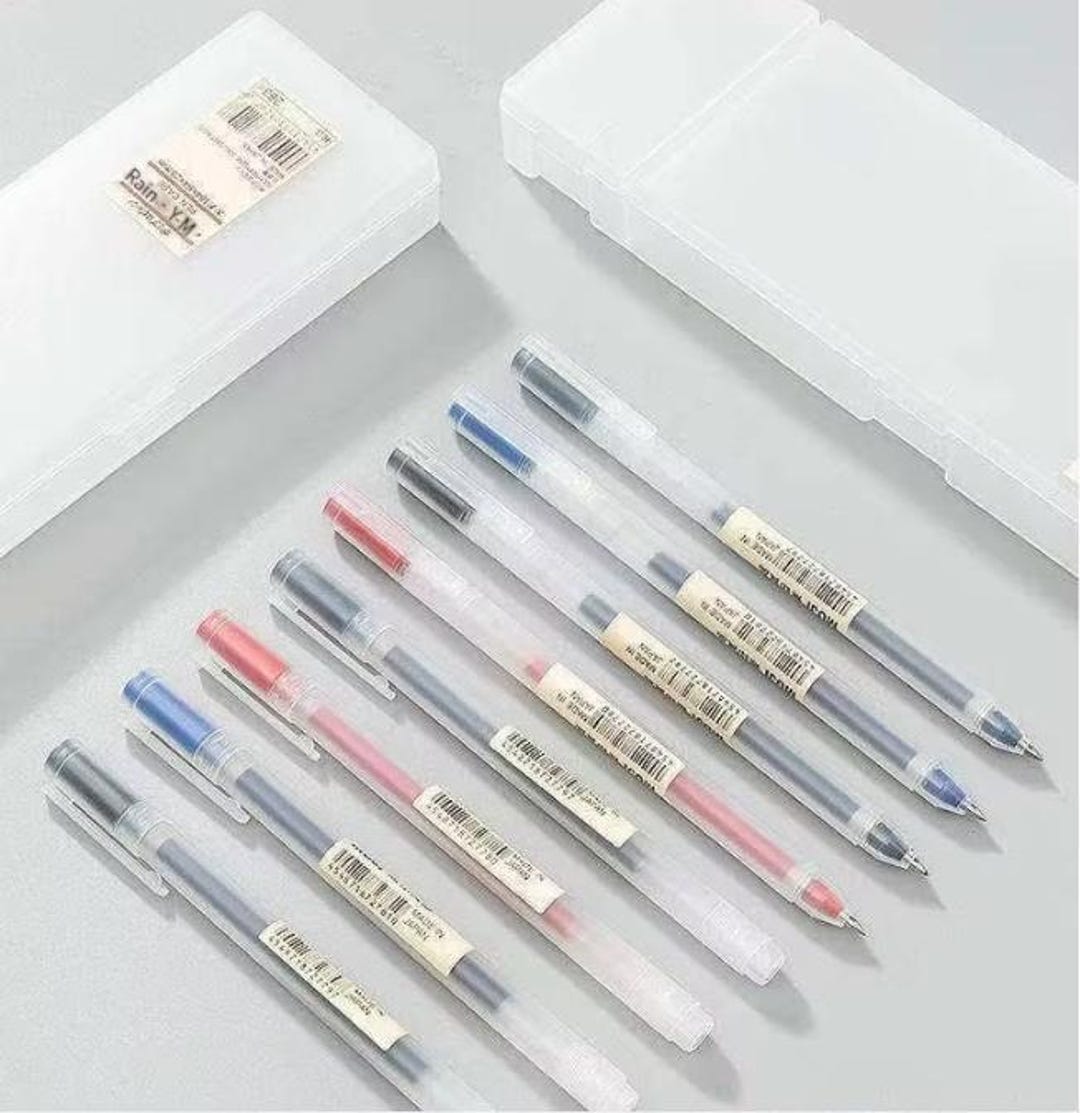 MUJI Gel Pen Set (1/3 Pcs) - Black/red/blue, 0.38mm & 0.5mm Ink, Japan ...