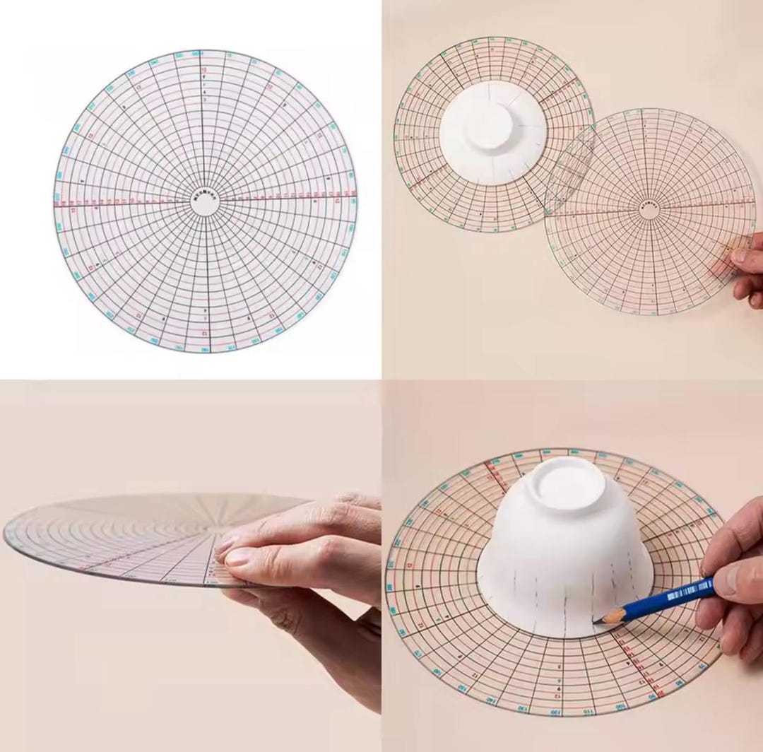 20cm Spinner Tools Ceramic Divider Ruler - Multi-functional Pottery ...