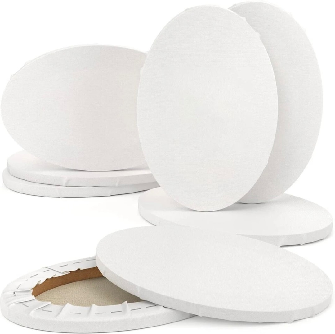 Oval Canvas on Frame, Blank Oval Canvas Wood Board for Painting, Oval ...